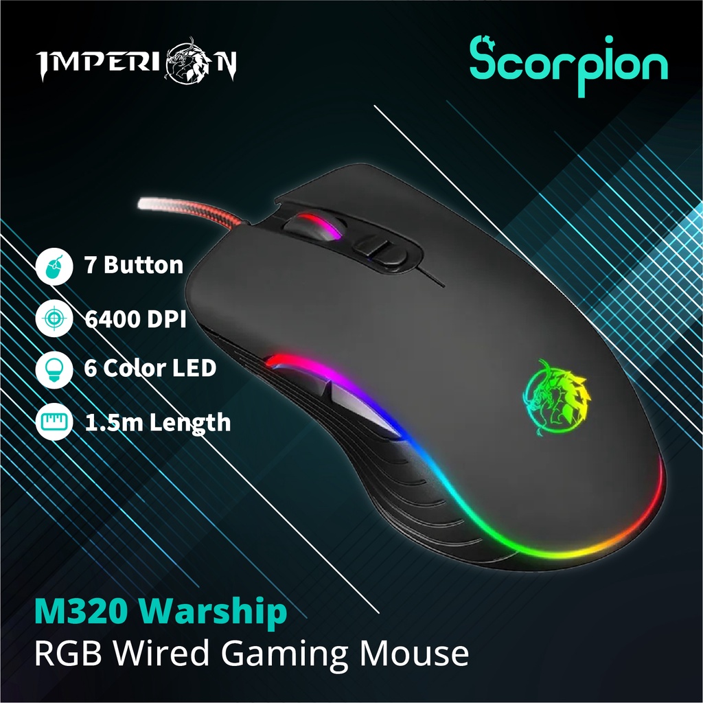 Imperion M320 Warship RGB Wired Gaming Mouse | Shopee Malaysia