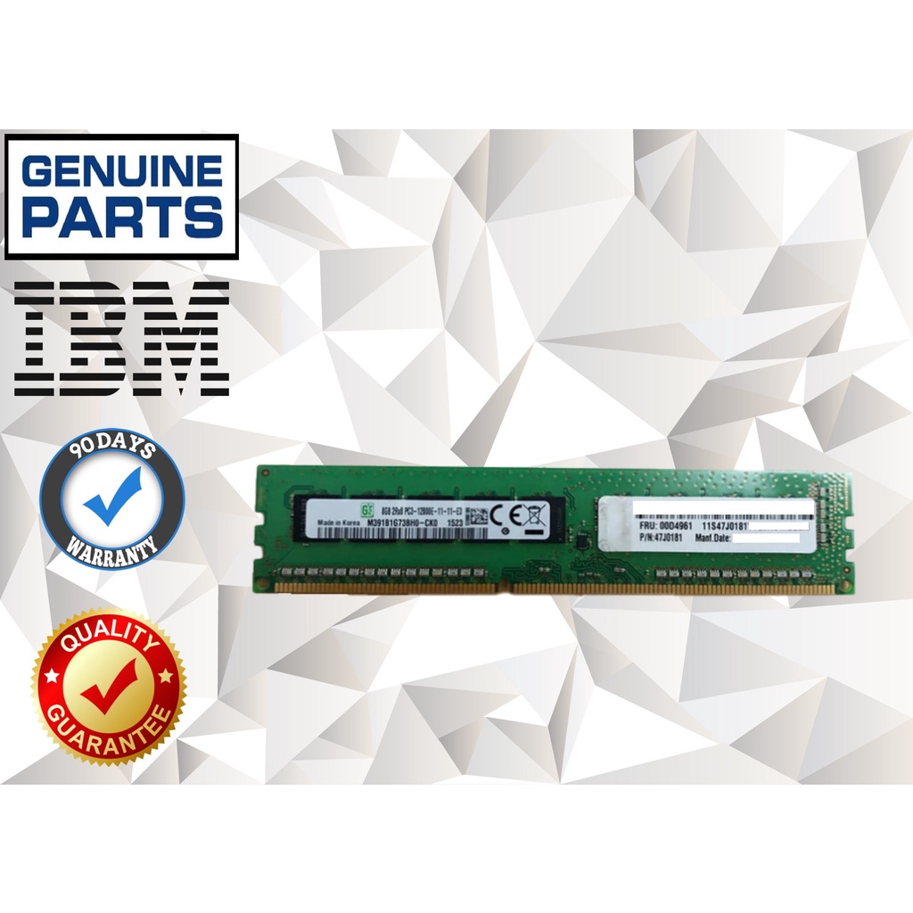 IBM 8GB PC3-12800 DDR3-1600 2Rx8 ECC UDIMM (00D4959 / 00D4961 / 47J0181 ...