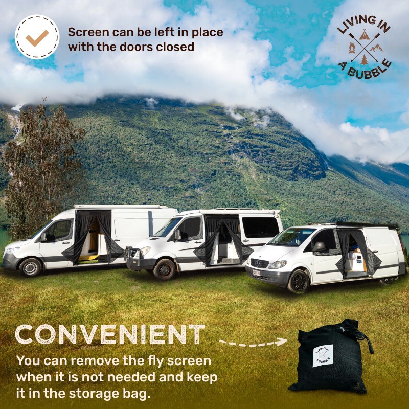 Magnetic Fly Screen net for Standard Roof Camper Van Bug Mesh Mosquito ...