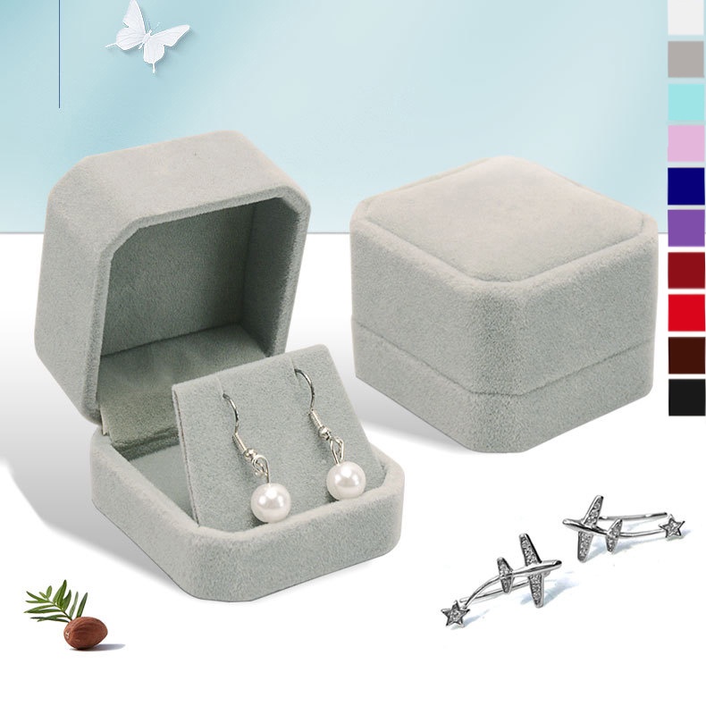 Flannel Jewelry Box Gift Box Earring Box Earring Jewelry Storage Box ...