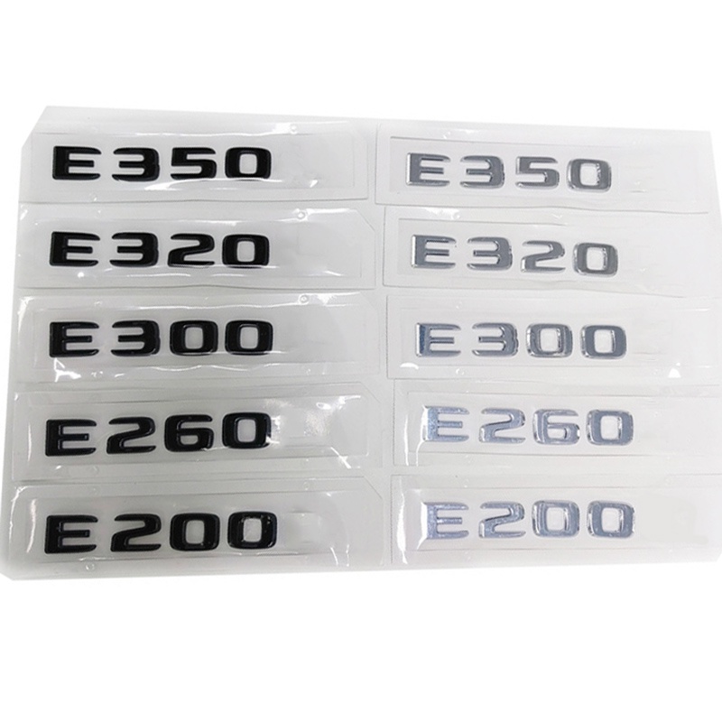 ABS 3D Black Chrome Letters For Car Stickers Mercedes E200 E260 E300 E320 E350 W212 W213 Rear ...