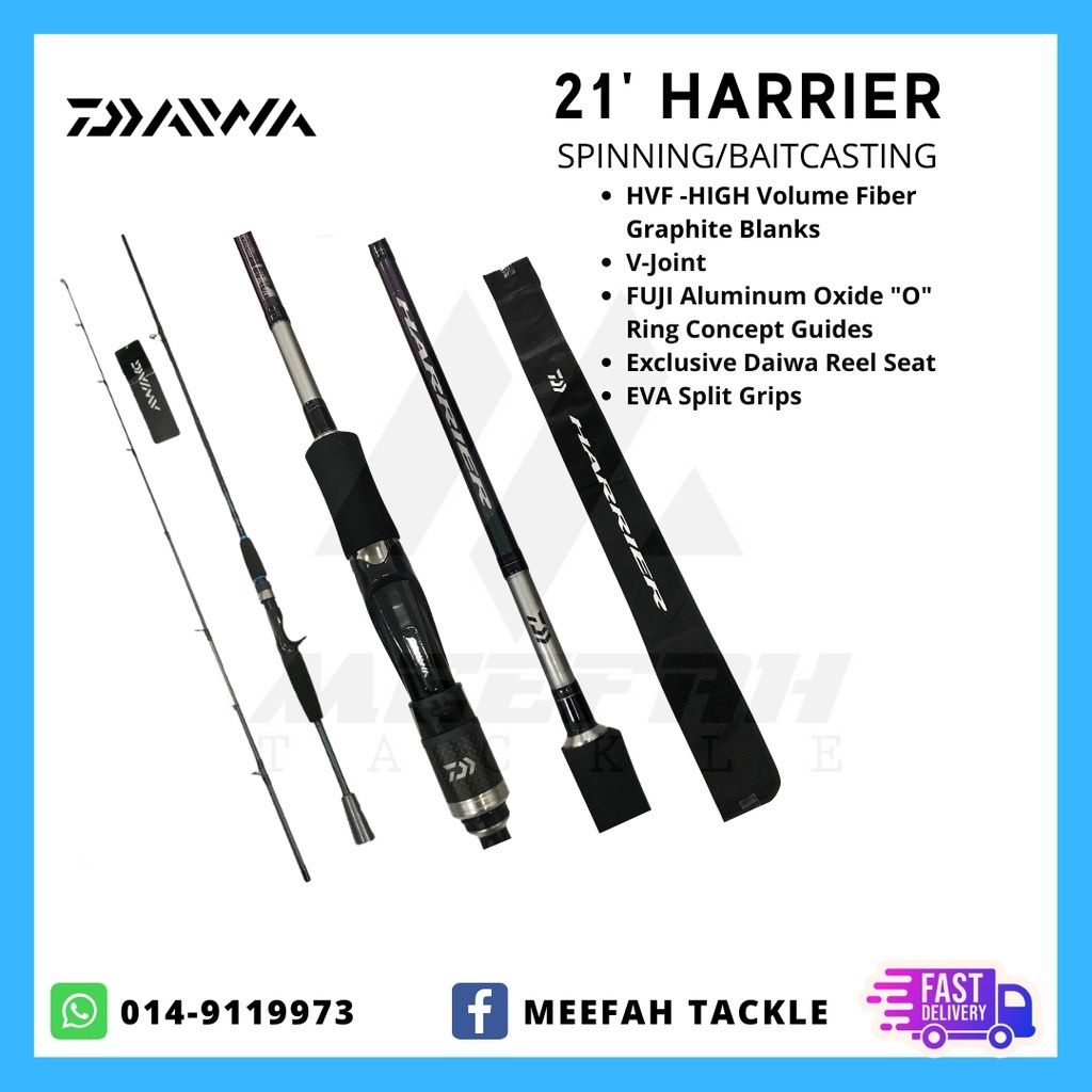 DAIWA 2020 HARRIER INCLUDE PVC Pipe Spinning / Bait casting BC Fishing ...
