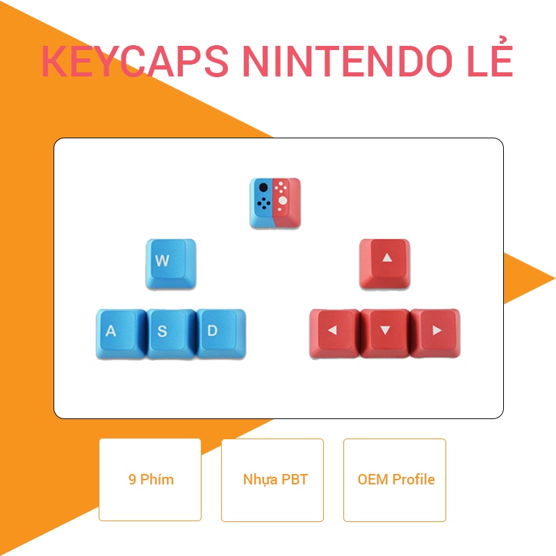 Set of 9 odd keys Nintendo keycaps | Oem Profile | Pbt plastic Keycaps ...