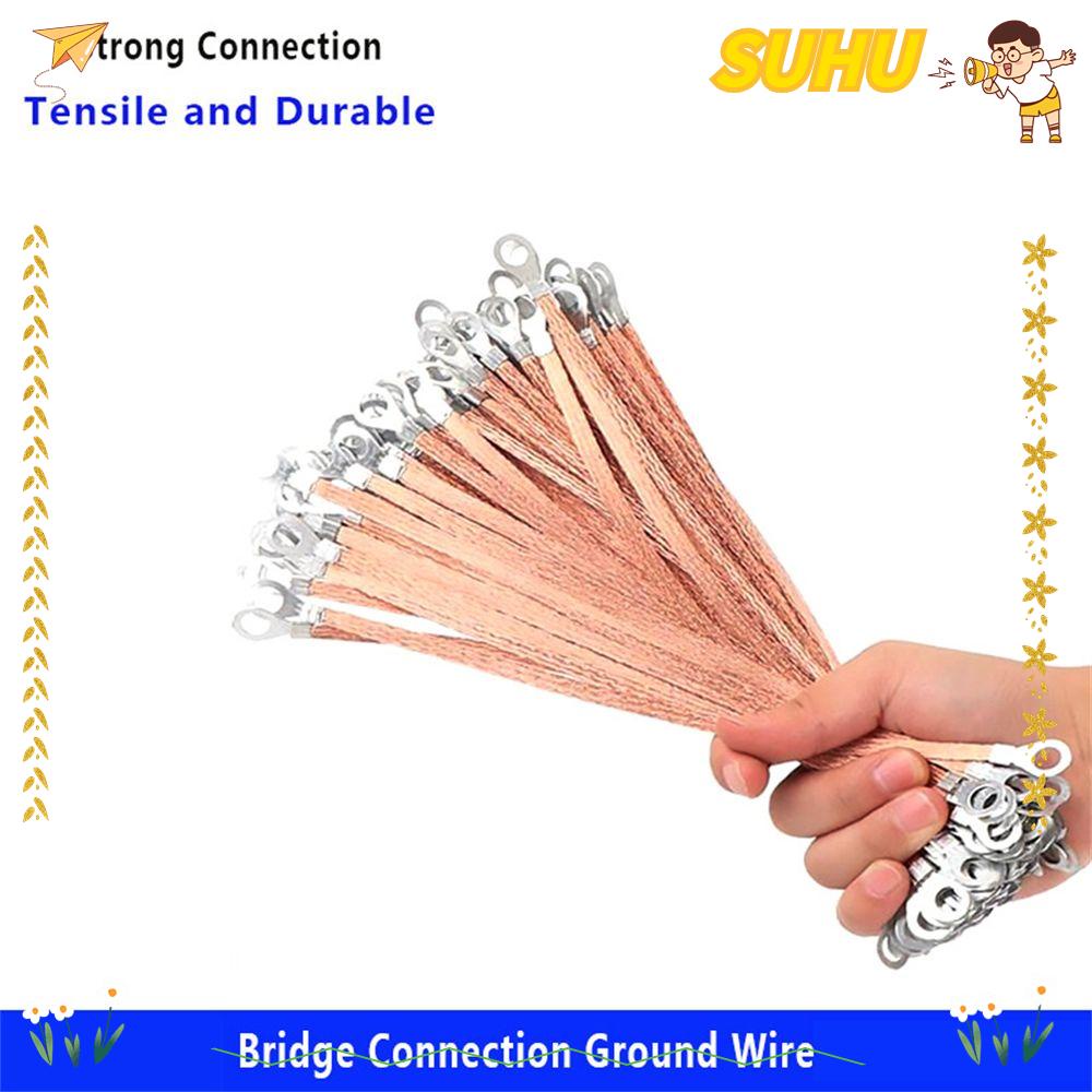 SUHU 100pcs Bridge Connection Ground Wire Braided Grounding Cable Earth ...