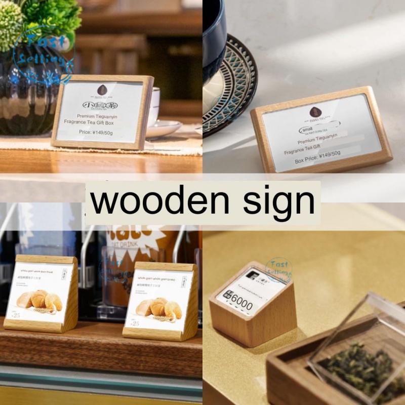 Wooden Price Tag Display Stand Desktop Billboard Table Card Acrylic ...