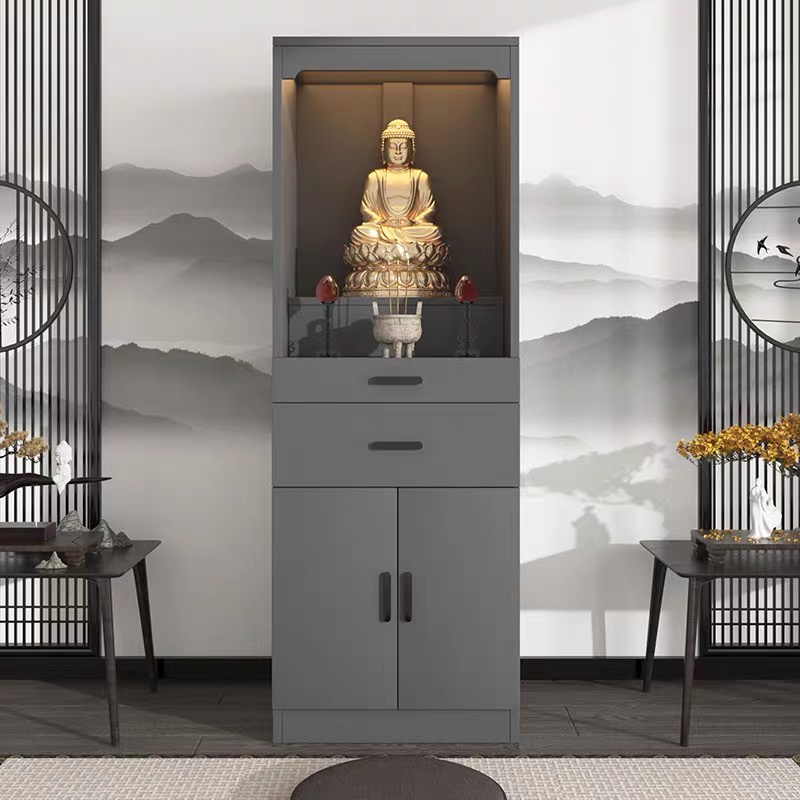 New Worship Table, Buddha Altar Cabinet, Family Shrine, Buddha Statue ...