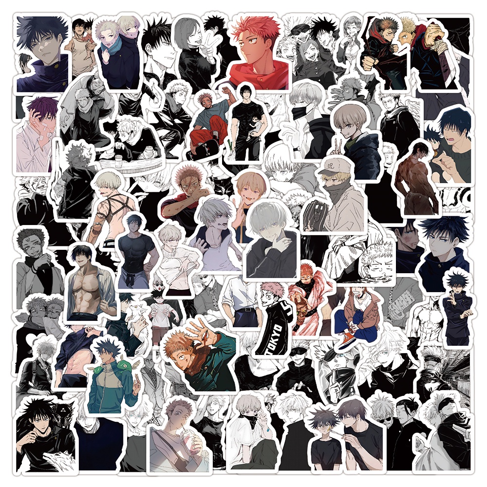 200/100PCS Hot Anime Jujutsu Kaisen Satoru Gojo Colored Black and White ...