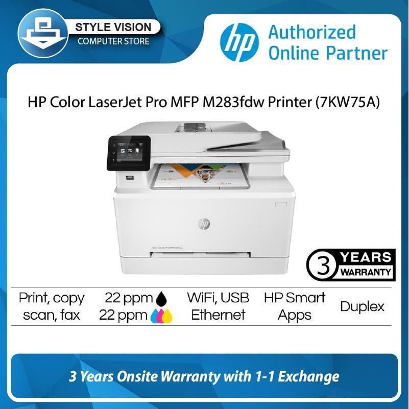 HP Color LaserJet Pro MFP M283fdw Printer (7KW75A) | Shopee Malaysia