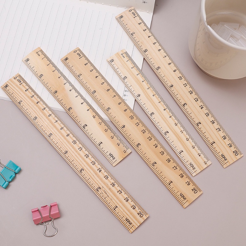15cm/20cm Simple Single Sided Double Scale Wooden Ruler/ Student Exam ...