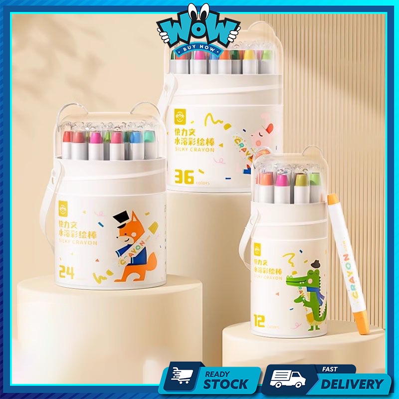 Silky crayon set for kids safety washable cute drawing painting water ...