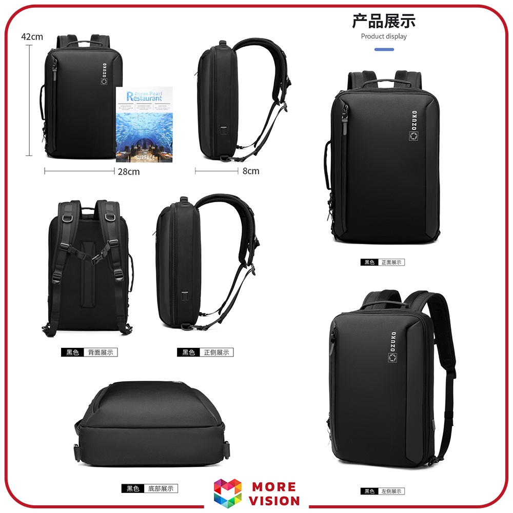 OZUKO Men Travel Business Laptop Backpack Sling Convertible ...