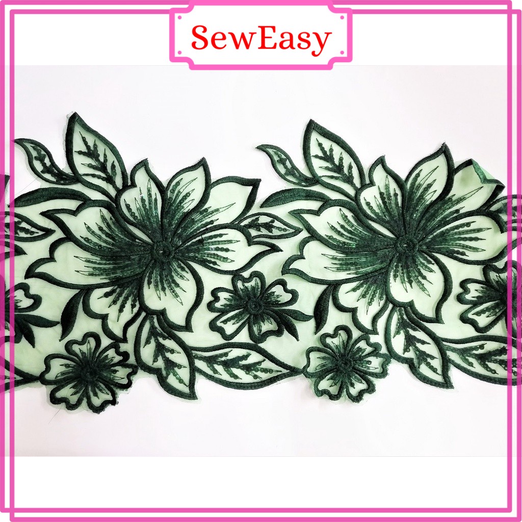 AH23 9.5inci Labuci Border Lace / Lace Baju / Lace Pengantin / Renda ...