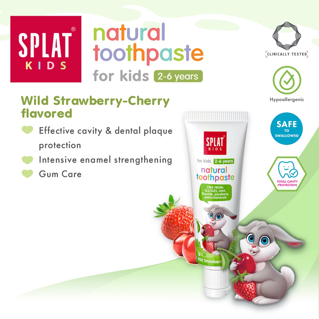 SPLAT Kids Wild Strawberry-Cherry Toothpaste Ages 2-6 20ml (Exp: 10/ ...