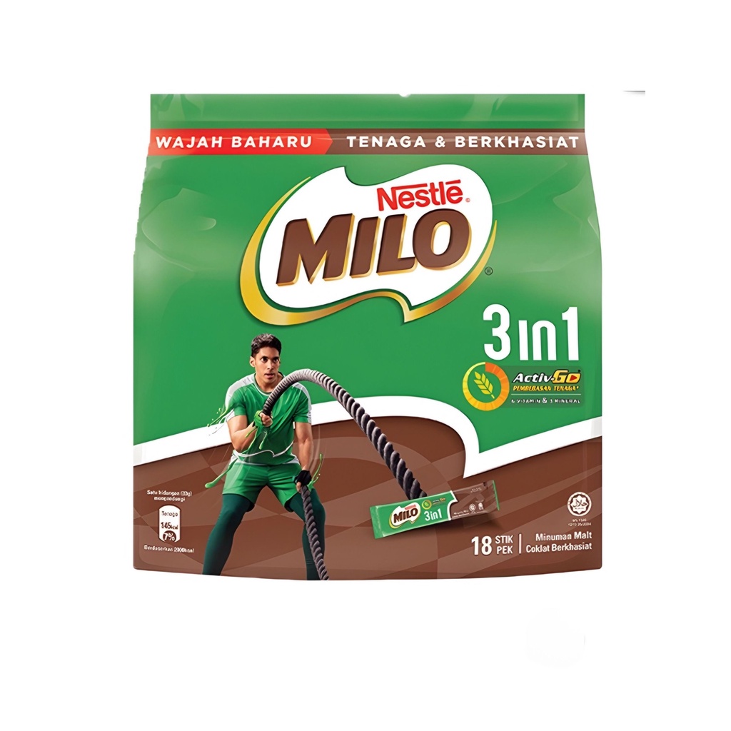 Nestle MILO 3 in 1 Activ-Go 18 Sticks x 33g | Shopee Malaysia