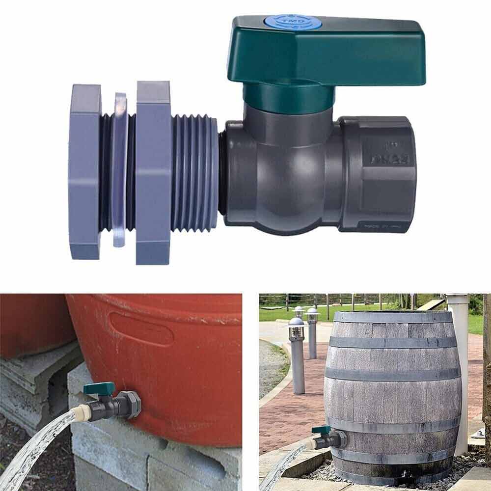 Rain Barrel Water Spigot Kit 3/4" Ball Valve and Bulkhead Fitting ...