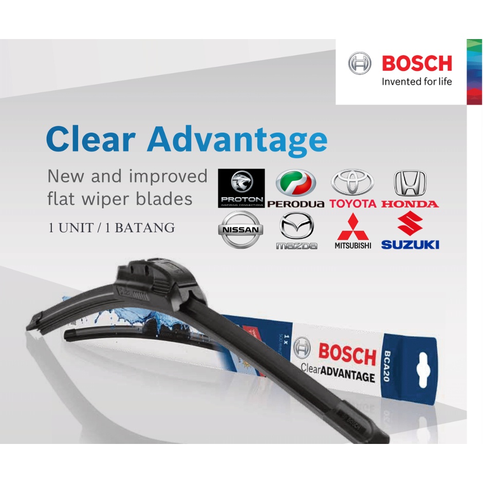 Bosch Genuine Wiper Blades Clear Advantage U-Hook Boneless (14-28 ...