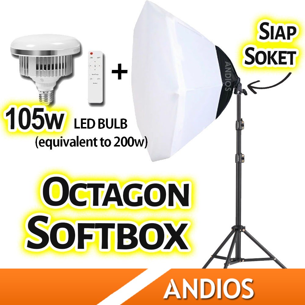 Octagon Softbox Lampu Live Studio Lighting Soft Box E27 Light Bulb ...