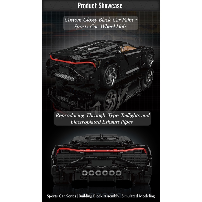 Mould King 13163 Technic Bugatti La Voiture Noire (Dynamic Version ...