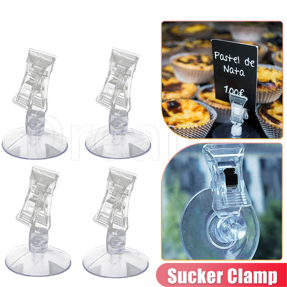 Transparent Plastic Sucking Disc Advertising Display Clip / Double ...