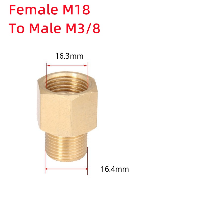 Brass 3/8" 1/4" M14 M18 M22 Thread Connector Male Female Adapter for ...