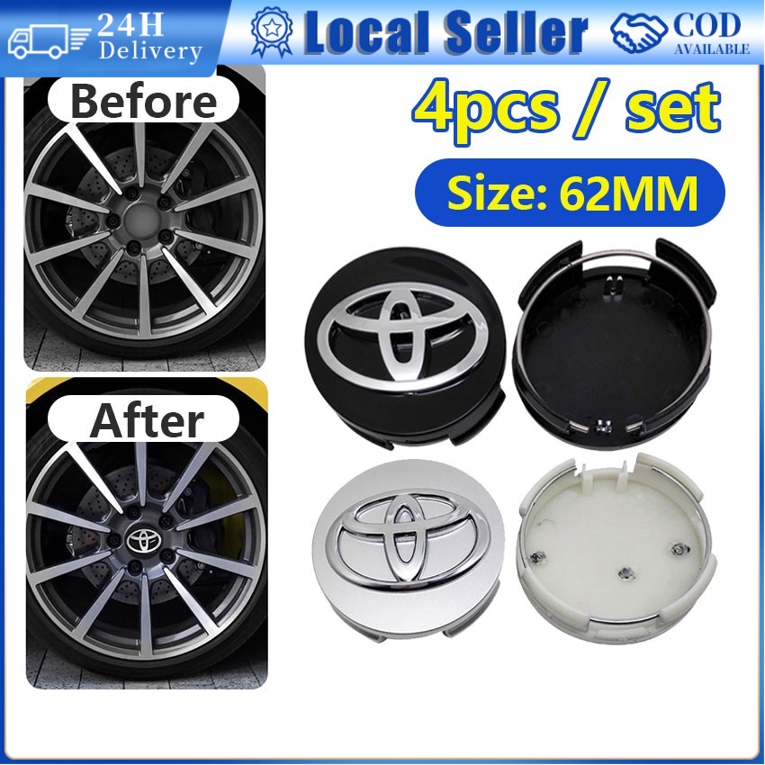 57mm 62mm Rim Cap Toyota Series Wheel Hub Logo Rim Centre Cap | Shopee ...