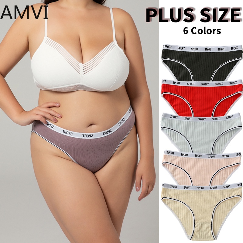 AMVI Panty Plus Size for Women Cotton Panties Ladies Sport Briefs Underpants Soft Menstrual ...
