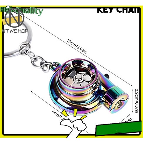 Car Metal Keyring Sound Turbo Key Sleeve Bearing Spinning Model Turbine ...