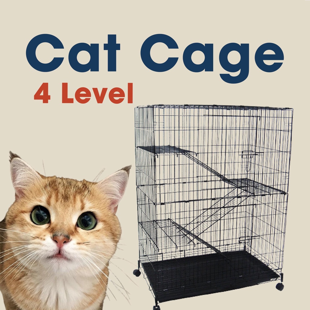 Pet Cage 4 Level Cat Cage Tingkat Wrought Iron | Shopee Malaysia