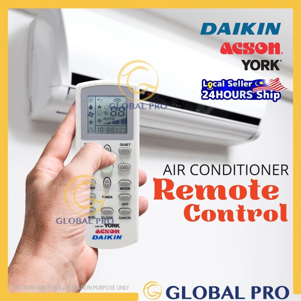 DAIKIN YORK ACSON Remote Aircond A/C Remote Control Large LCD Display ...