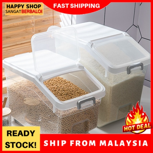 Rice Storage/Rice Dispenser With Wheels/Rice Bucket/Bekas Beras/Kitchen ...