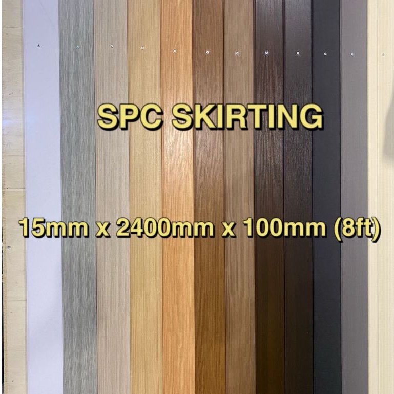 SPC Skirting 15mm x 2400mm x 100mm &70mm Tak Perlu Cat BaseBoard Wall ...