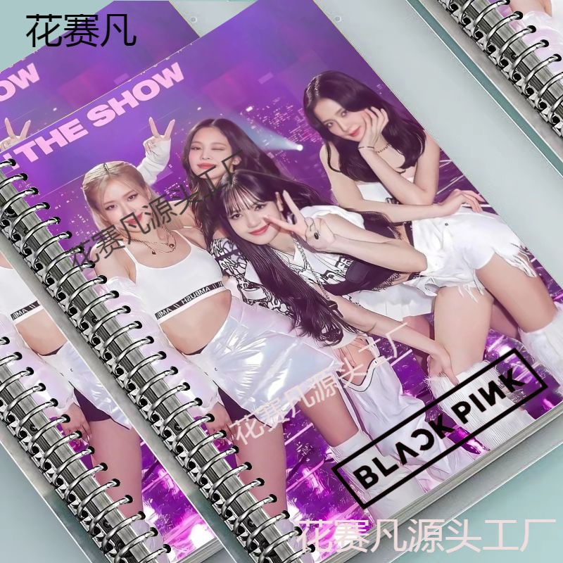 Korean black-pink Loose Spiral Notebook Detachable Girl High-Looking A5 ...