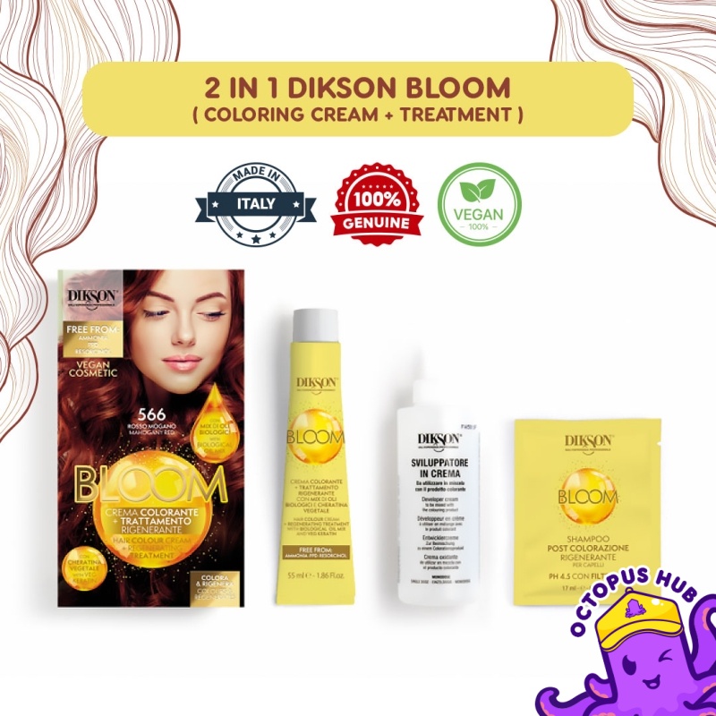 OCTOPUS Dikson Bloom Hair Color 2 IN 1 Hair Dye Cream Pewarna Rambut ...