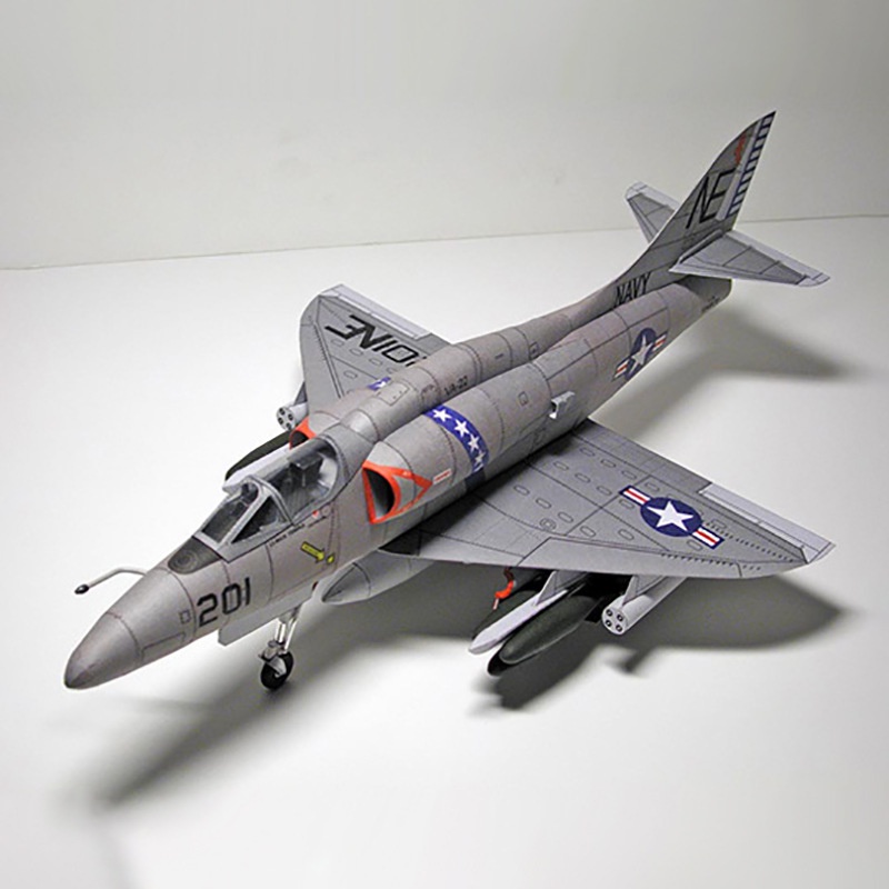 1:33 American A-4 Skyhawk attack aircraft paper model DIY paper ...