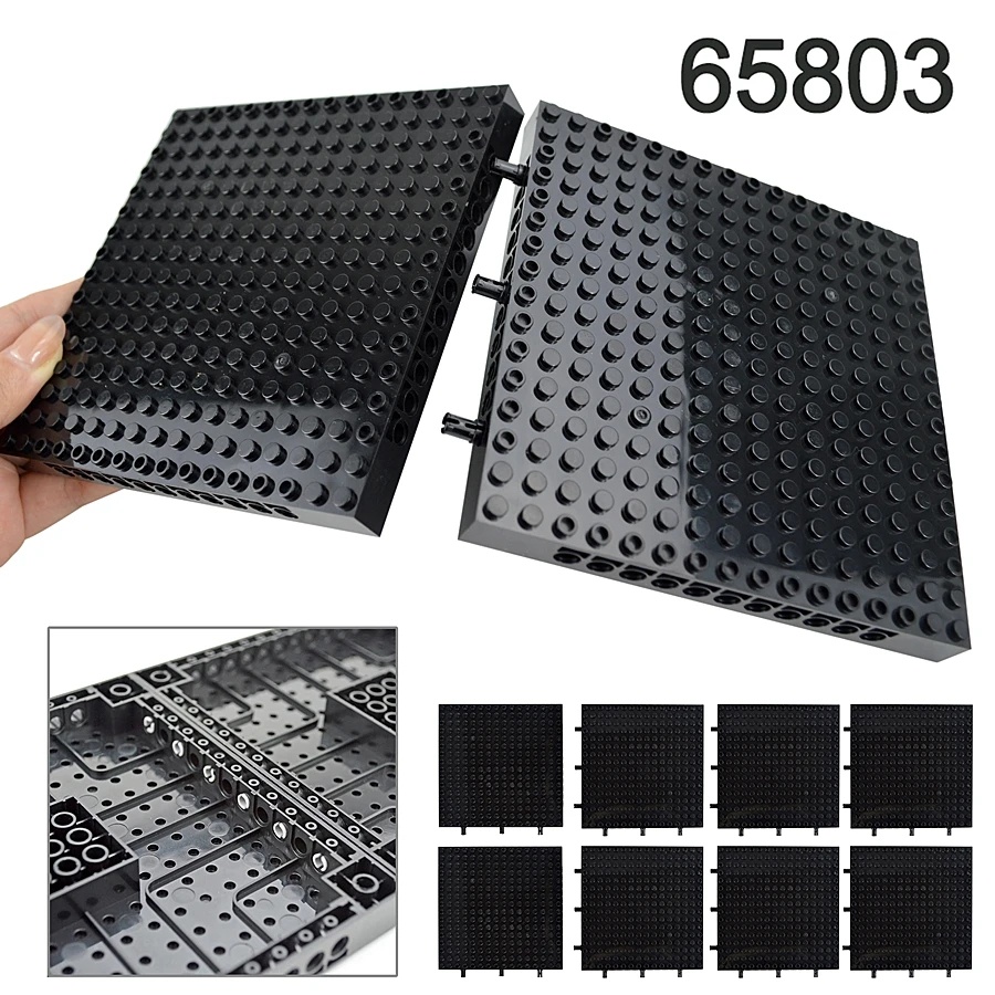 1PC Baseplate Building Block Base Plate Black Splice Brick DIY ...