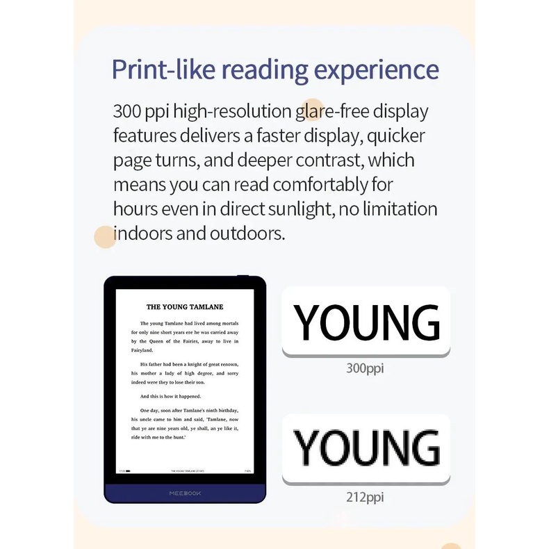 Original Meebook M6 E-book Reader 6 inch E-ink 300PPI Screen Ereader ...
