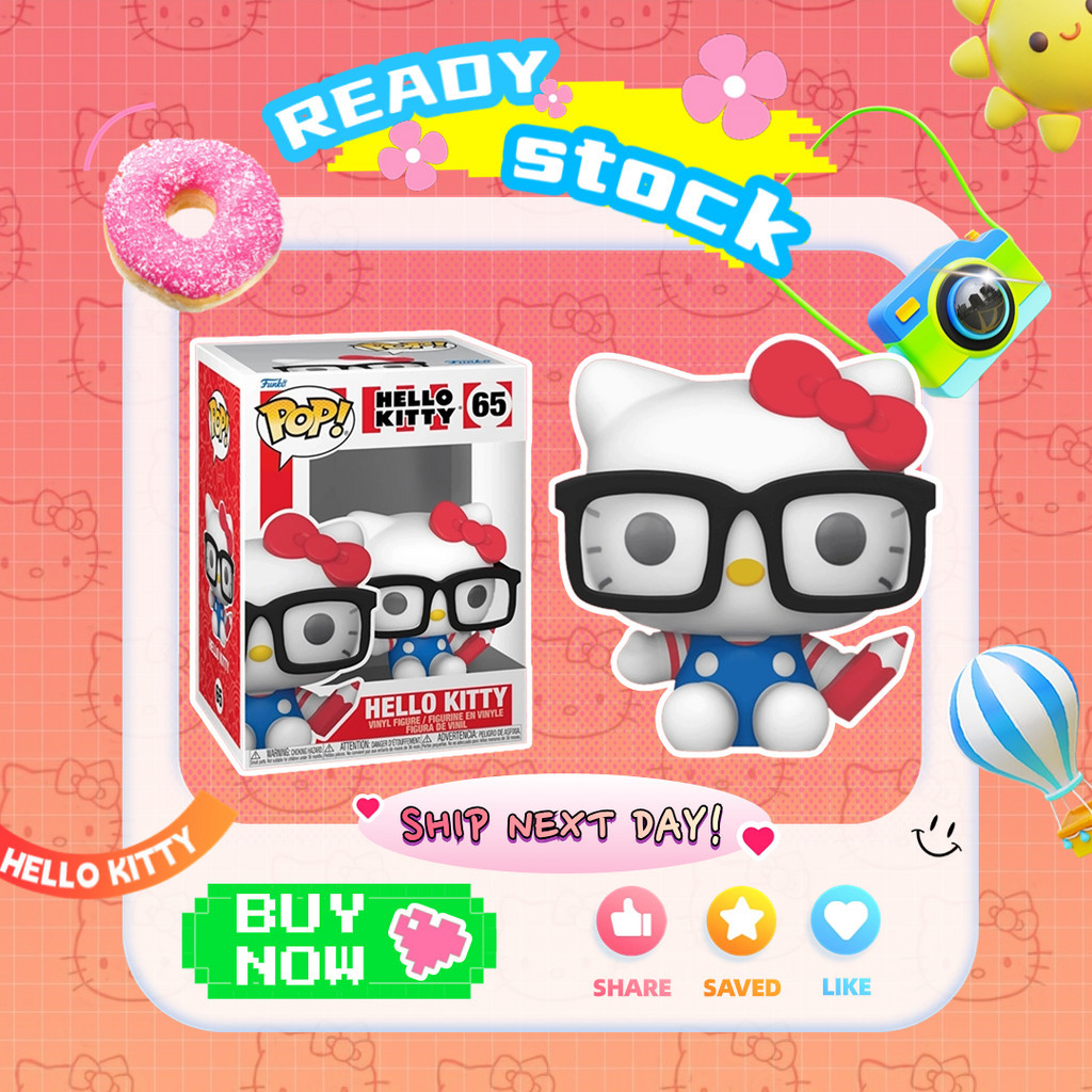 🦊[ 𝐑𝐄𝐀𝐃𝐘 𝐒𝐓𝐎𝐂𝐊 ]🦊 𝐅𝐔𝐍𝐊𝐎 𝐏𝐎𝐏 ! Sanrio Hello Kitty with glasses # 65 凯蒂猫 ...