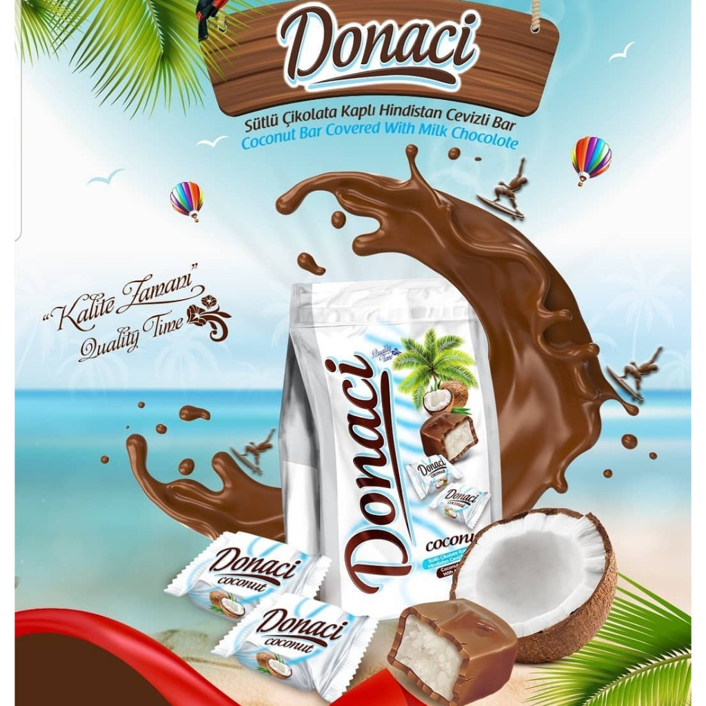 Evliya Donaci Coconut Bar Covered With Milk Chocolate 250g.500g.1kg ...