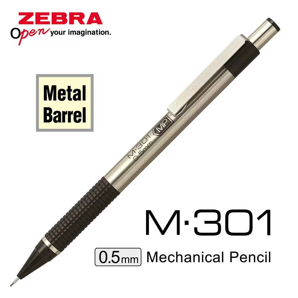 Zebra Ballpoint Pen F-301 0.7 Blue Ink / M-301 Mechanical Pencil 0.5mm ...