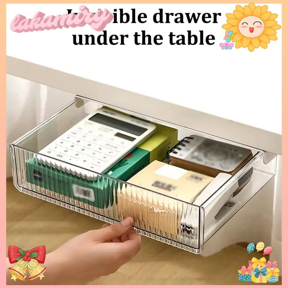LAKAMIRY Under Desk Drawer, Slide Out Drawer Desktop Attachable ...