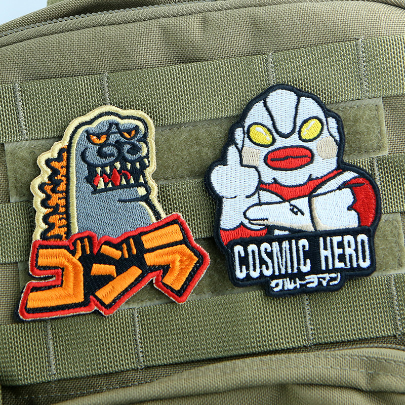 【Customized】Ultraman Godzilla Embroidered Salted Egg Superman3D Velcro ...