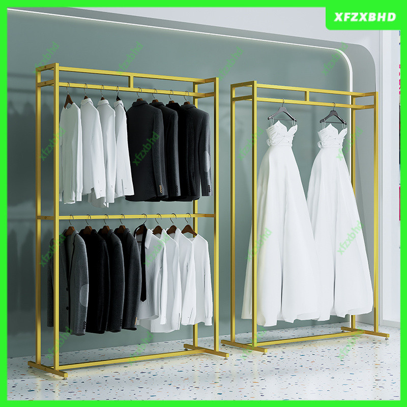 Floor-standing Golden Wedding Dress Display Rack Iron Clothing Store ...