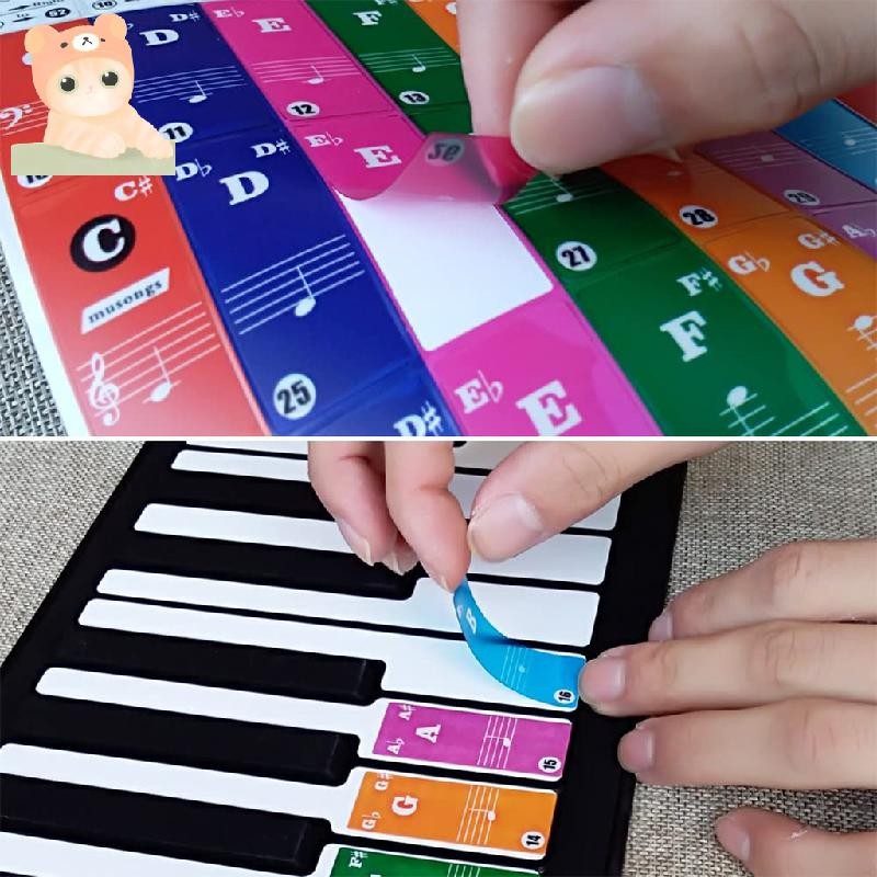 Piano Stickers Piano Keyboard Stickers Keyboards Removable Colorful for ...