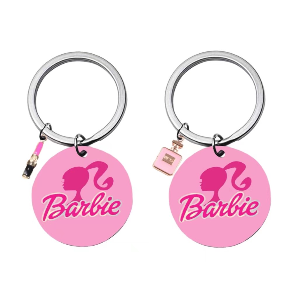 New Barbie Stainless Steel Keychain Lipstick Perfume Barbie Merchandise ...