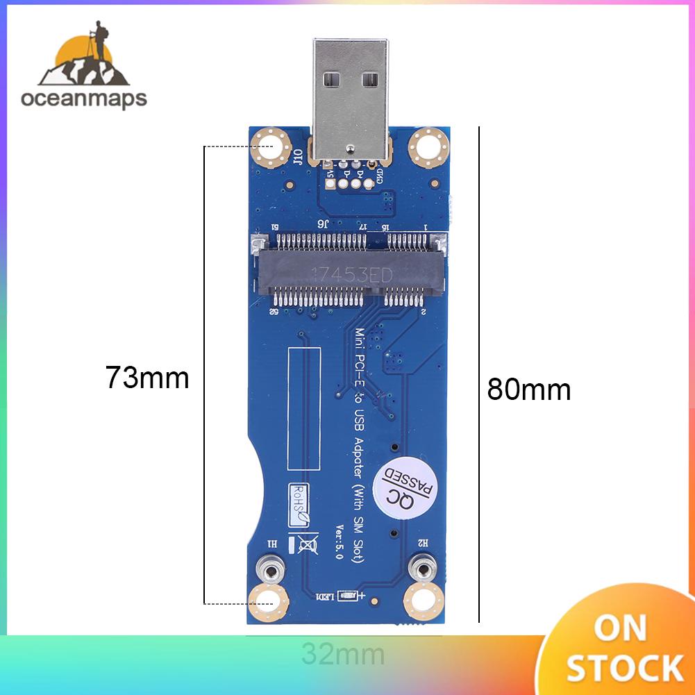 OCE! Mini PCI-E to USB Adapter with SIM Card 6Pin 8Pin Slot for WWAN/LTE Module 3G/4G Mini PCIE ...