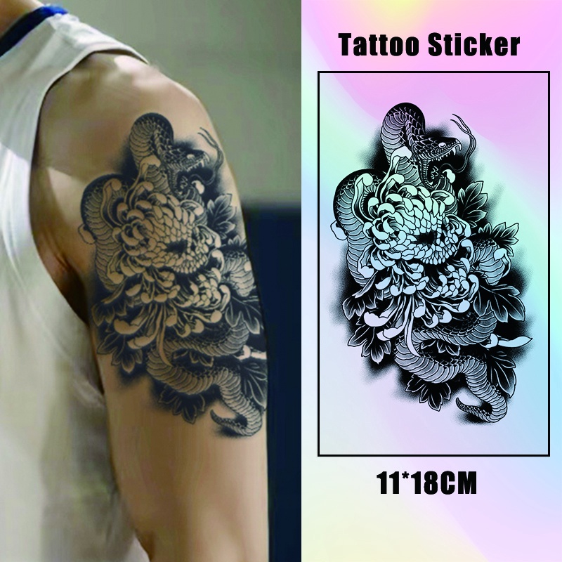 【SUN】Tattoo Sticker Waterproof Long Lasting Snake Fake Tattoo ...