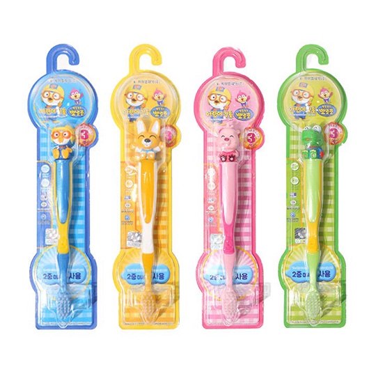 (KOR) Pororo Figure Children Toothbrush 2EA Made in Korea Boy Girl Toys ...