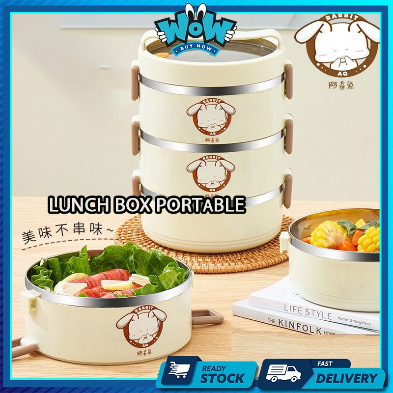 Stainless Steel Food Carrier Insulated Bento Lunch Box Portable Carrier ...