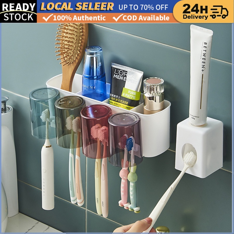 punch-free multi-functional wall suction toothbrush Dental cup holder ...