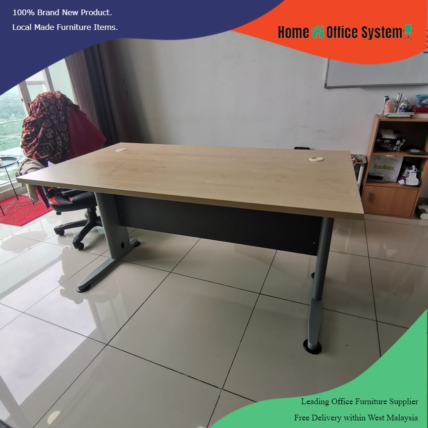 6 Feet Rectangular Shape Office Table with J Metal Leg - Home & Office ...